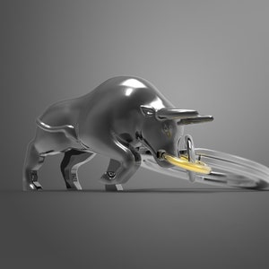 Metalmorphose 3D Bull Ring Keychain - Etsy