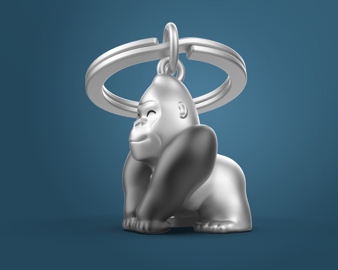 Metalmorphose 3D GORILLA KEYRING - Etsy