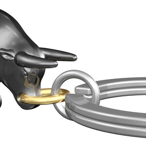 Metalmorphose 3D Bull Ring Keychain - Etsy