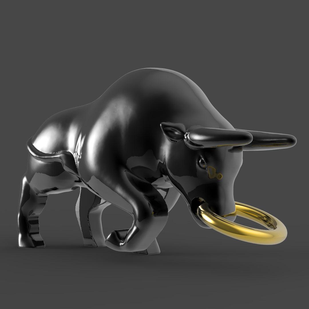 Metalmorphose 3D BULL RING KEYCHAIN - Etsy
