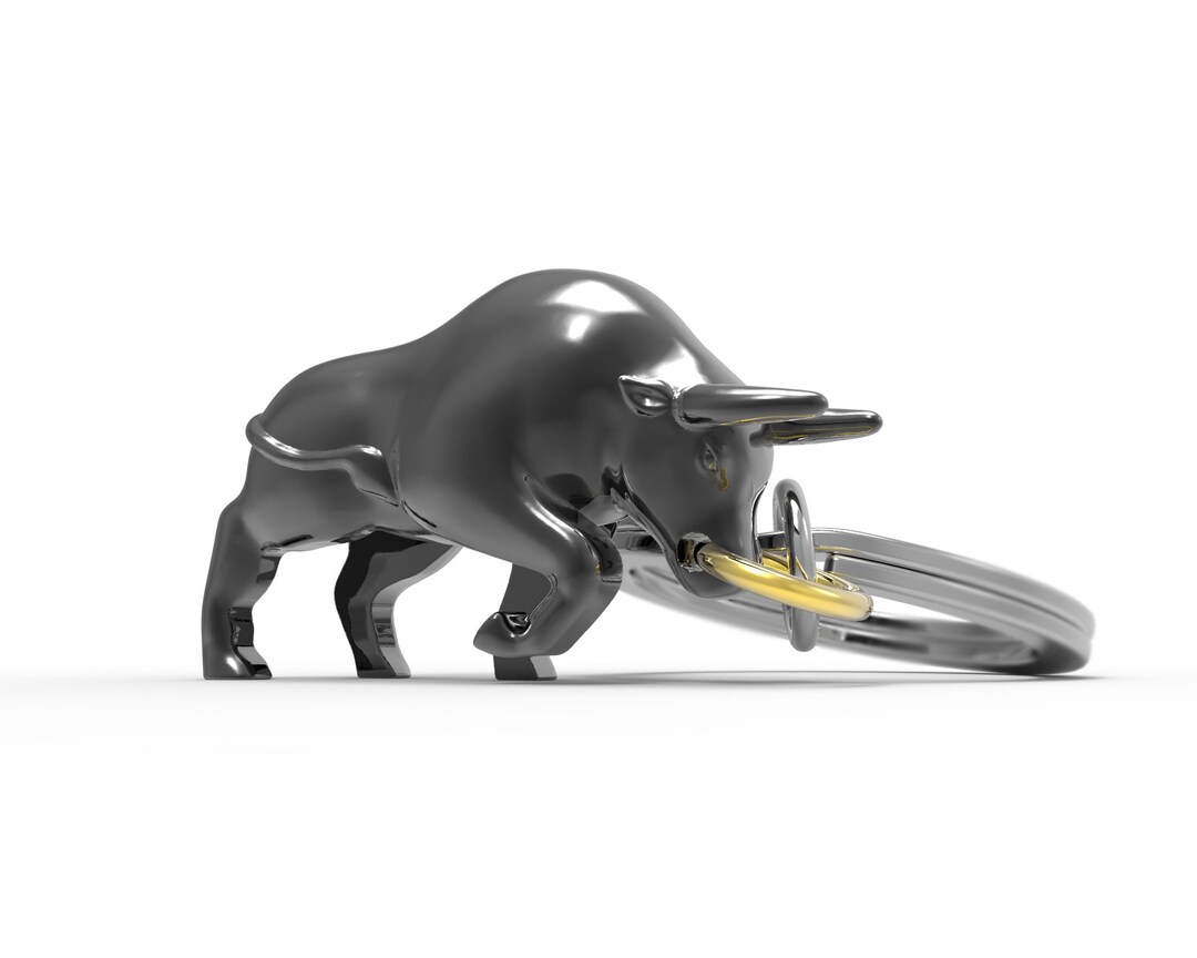 Metalmorphose 3D Bull Ring Keychain - Etsy
