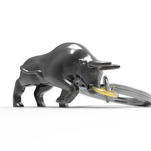 Metalmorphose 3D Bull Ring Keychain - Etsy
