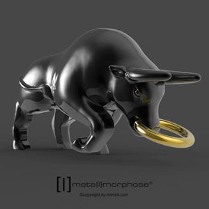 Metalmorphose 3D BULL RING KEYCHAIN - Etsy