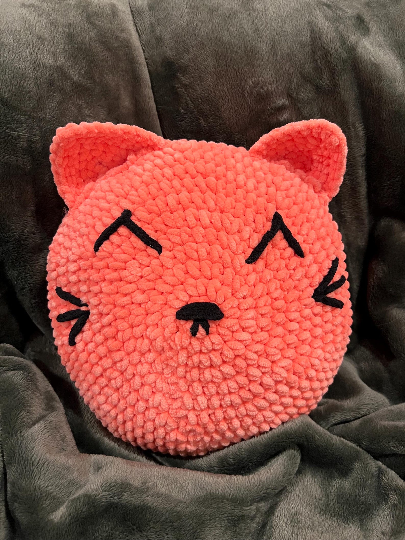 Handmade Crochet Cat Face Pillow | Cat Face Pillow | Cat Pillow | Gifts ...