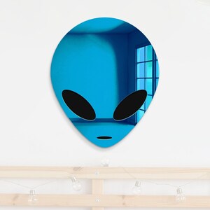 Acrylic Alien Wall Art Mirror, Extraterrestrial Room Theme Decor, Space ...