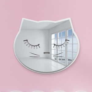 Acrylic Mirror Cat Wall Art, Cat Shaped Mirror, Cute Shatterproof Cat ...