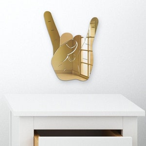 Rock on Sign Silhouette Wall Art, Office Wall Art, Music Room Mirror ...