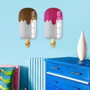 Set of 2 - Acrylic Ice Cream Wall Art Mirror, Baby Girl Candy Theme ...