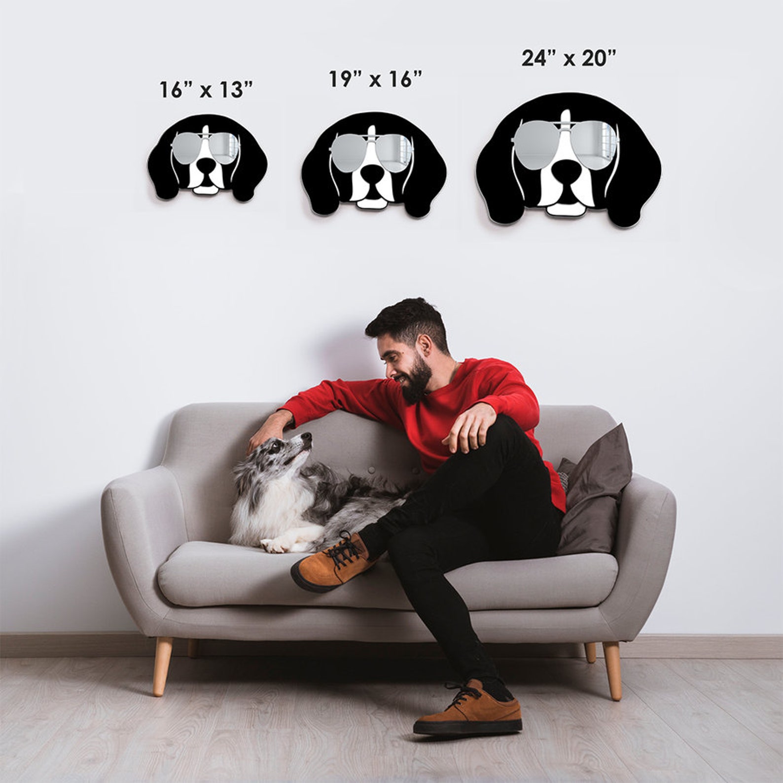 Cool Beagle Mirror Wall Art, Dog Wall Art, Cool Dog Mirror, Dog Wall ...