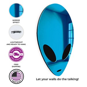 Acrylic Alien Wall Art Mirror, Extraterrestrial Room Theme Decor, Space ...