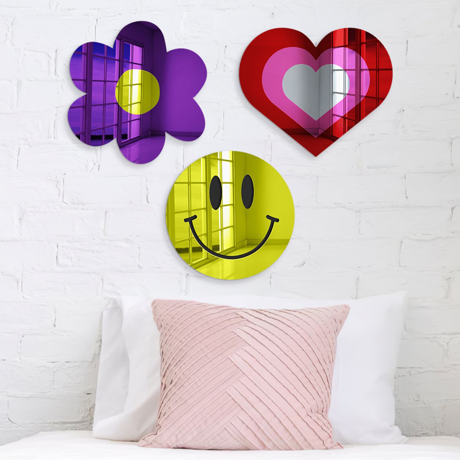 Concentric Heart Mirror Wall Art, Mirror Heart Wall Decor, Heart Art ...