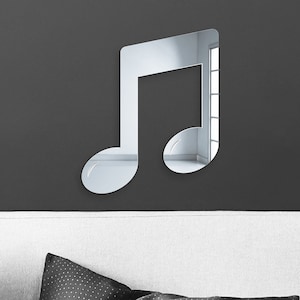Musical Note Wall Art, Music Room Theme Mirror Wall Decor, Beamed Pair ...