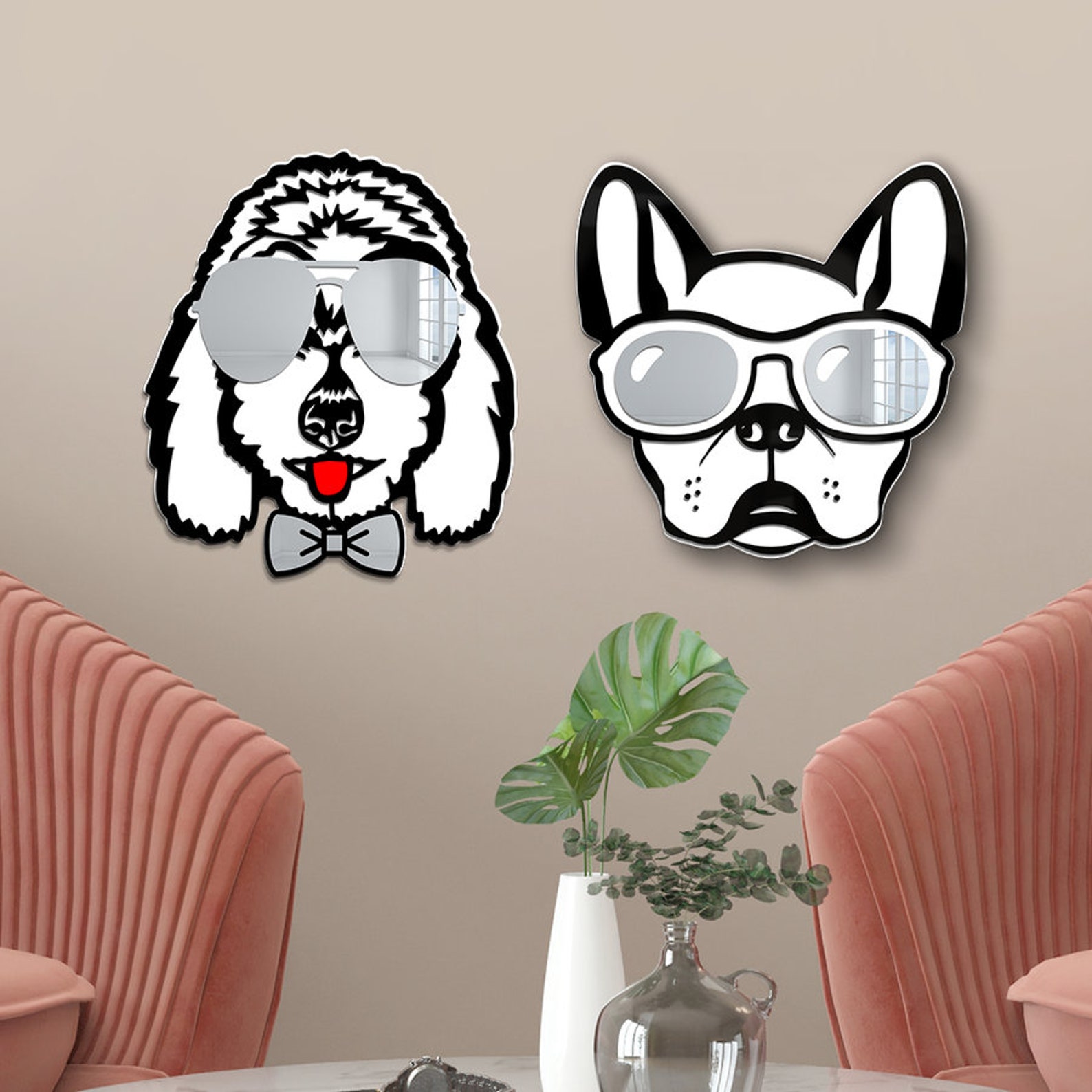 Cool Dog Mirror Wall Art, Dog Wall Art, Cool Dog Mirror, Dog Wall Home ...
