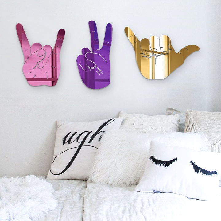 Rock on Sign Silhouette Wall Art, Office Wall Art, Music Room Mirror ...