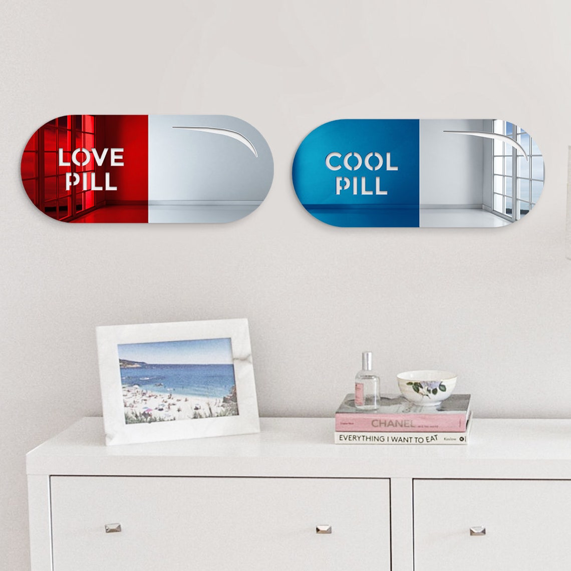 Chill Pill Wall Art Decor Cool Pill Wall Art Happy Pill Room | Etsy