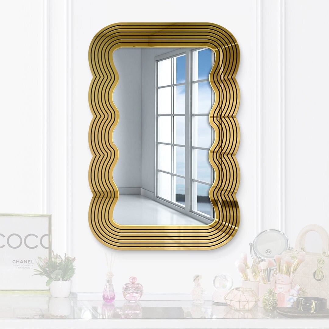 Pop Wave Mirror Wall Art Modern Wall Mirror Cool Mirror - Etsy