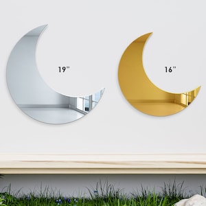 Waning Crescent Moon Wall Mirror, Magical Moon Wall Art, Moon Wall ...