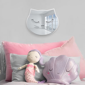 Acrylic Mirror Cat Wall Art, Cat Shaped Mirror, Cute Shatterproof Cat ...
