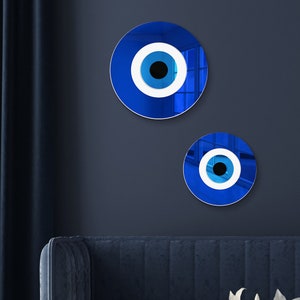 Mirror Minimalist Evil Eye Reflective Wall Art, Evil Eye Home Decor ...