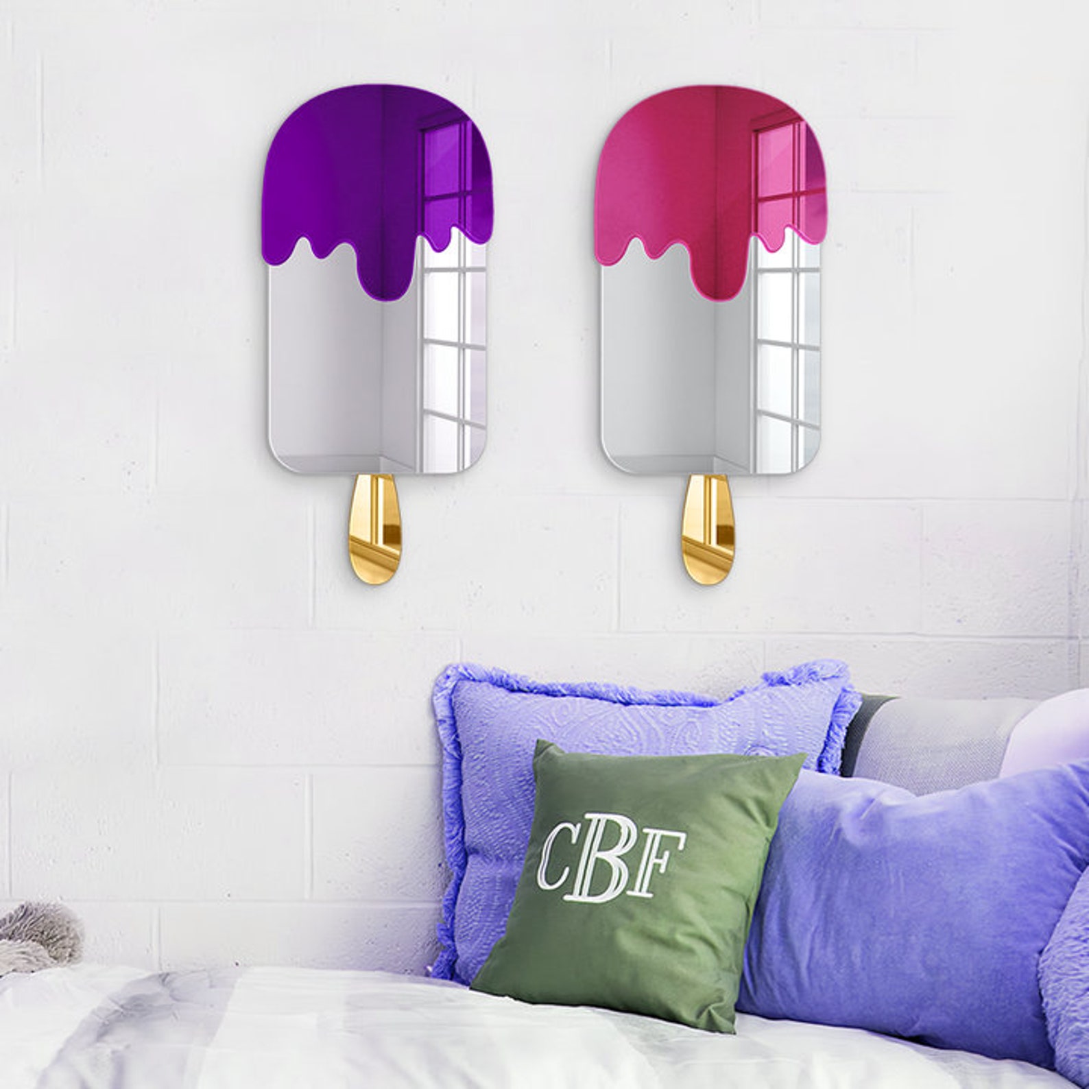 3D Acrylic Ice Cream Wall Art Mirror Baby Girl Ice Cream | Etsy