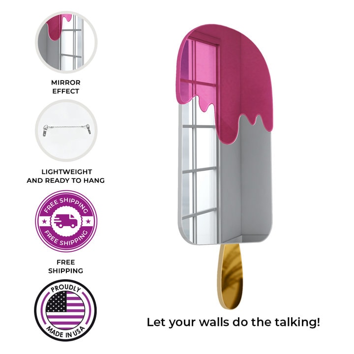 3D Acrylic Ice Cream Wall Art Mirror Baby Girl Ice Cream | Etsy