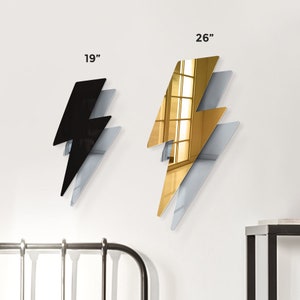 Lightning Bolt Acrylic Kids Wall Art Mirror, Thunder Bolt Lightning ...