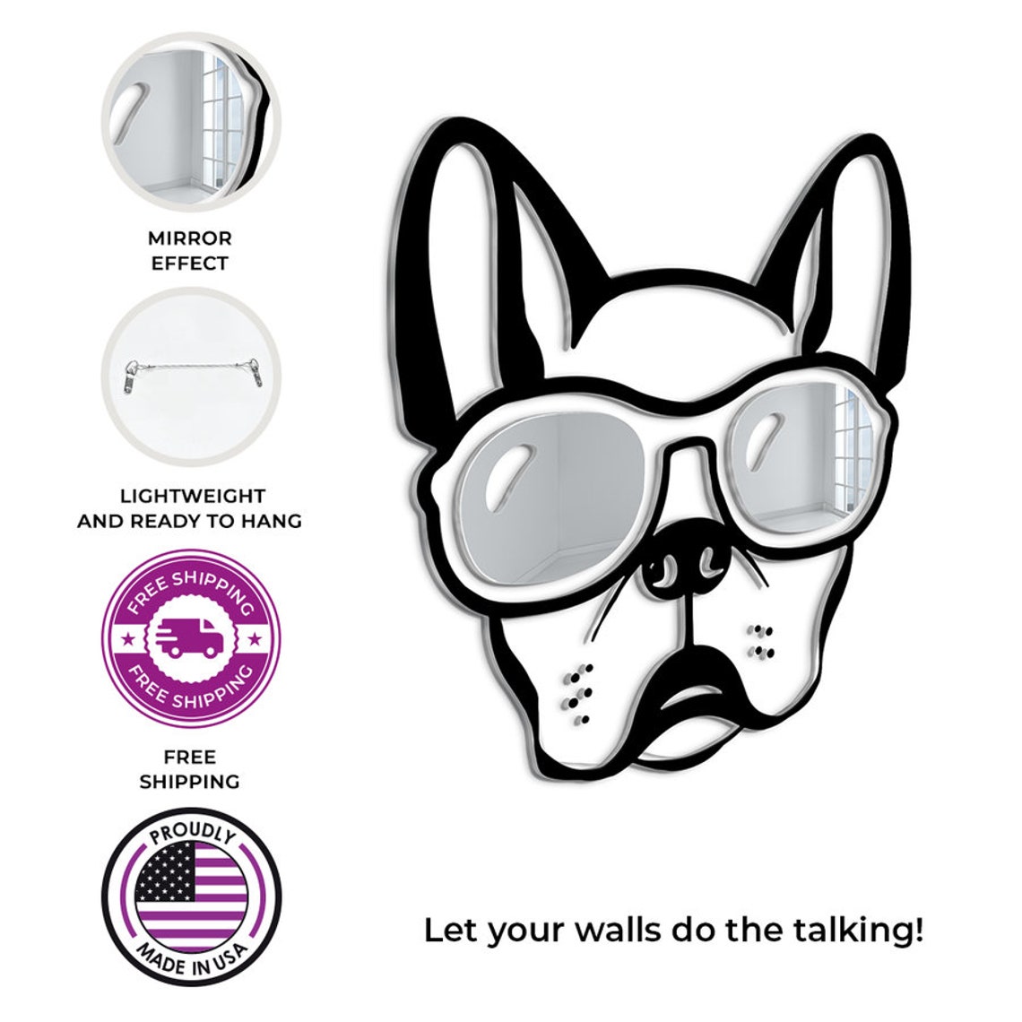 Cool Dog Mirror Wall Art, Dog Wall Art, Cool Dog Mirror, Dog Wall Home ...