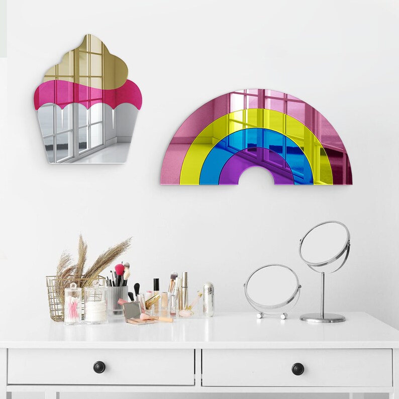 3D Acrylic Cupcake Wall Decor Mirror Bakery Wall Art Candy | Etsy