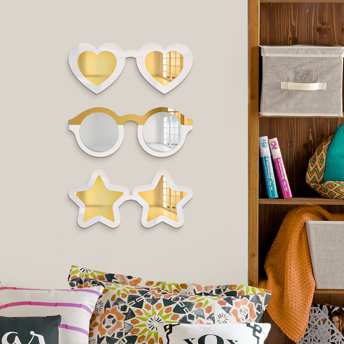 Set of 3 Cool Sunglasses Heart Eye Sunglasses Star Eyes - Etsy