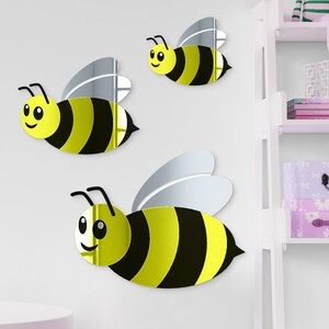 Bumble Bee Acrylic Wall Art, Playful Wall Decor for Nursery, Playroom ...