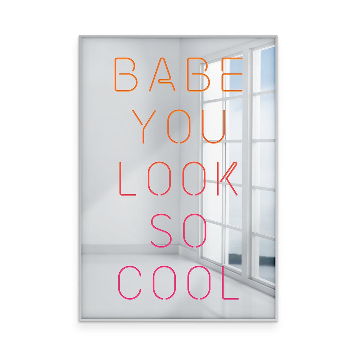 Babe You Look so Cool Wall Mirror Wall Art Cool Wall Decor - Etsy