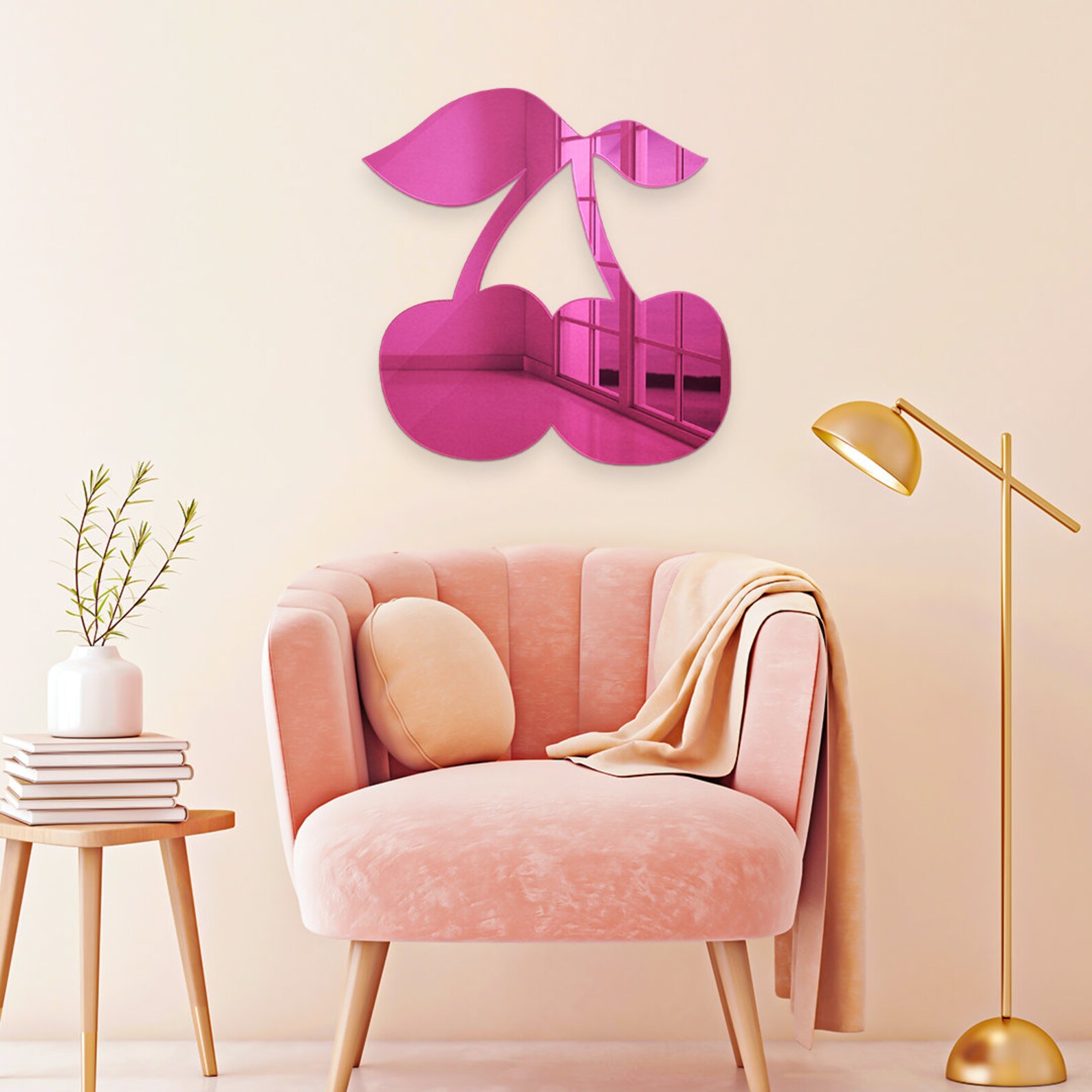 3D Acrylic Cherry Wall Art Mirror Cherry Wall Room Decor - Etsy