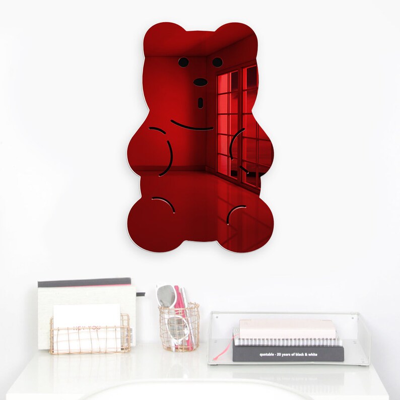 Acrylic Gummy Bear Wall Art Mirror, Baby Candy Theme Room Decor ...