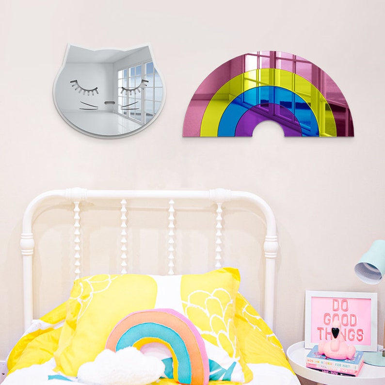 Acrylic Mirror Cat Wall Art Cat Shaped Mirror Cute - Etsy