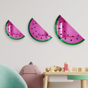 3D Acrylic Watermelon Wall Art Mirror, Watermelon Wall Room Decor ...