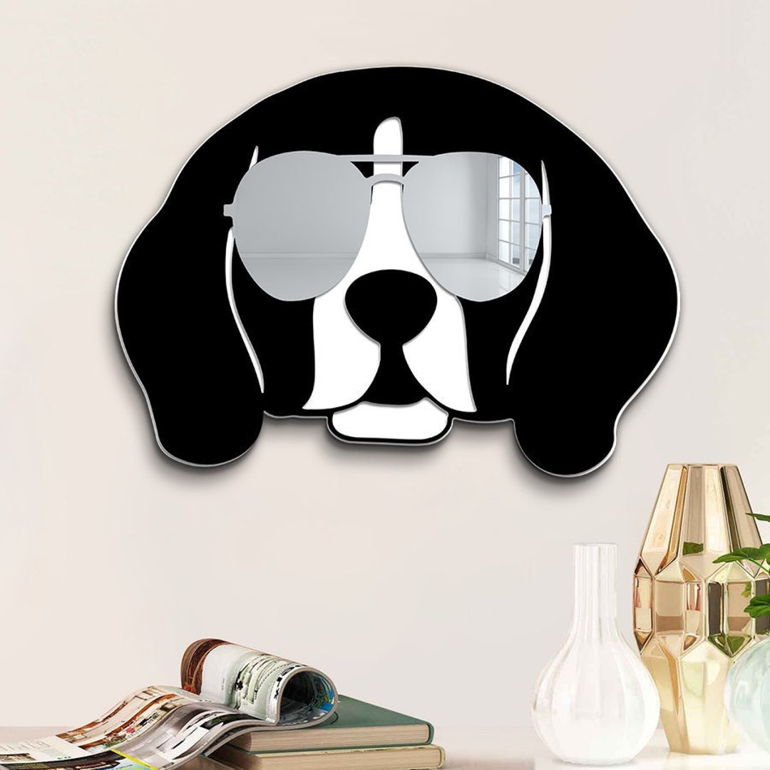 Cool Beagle Mirror Wall Art, Dog Wall Art, Cool Dog Mirror, Dog Wall ...