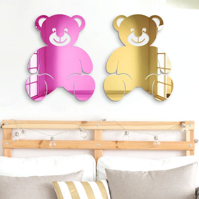 Acrylic Teddy Bear Wall Art Mirror Baby Bear Theme Room - Etsy