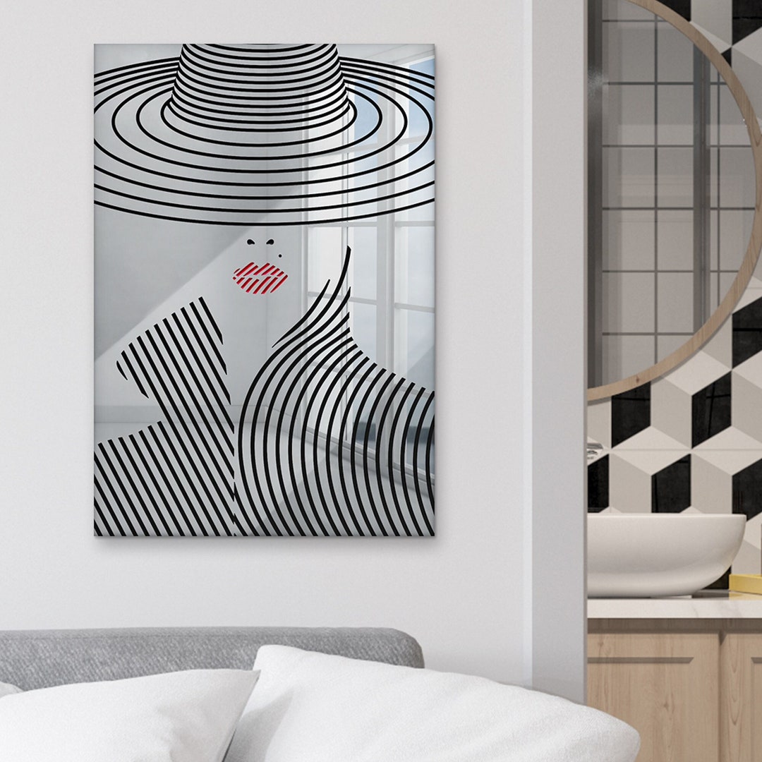 80s Retro Wall Decor, Decor Wall Mirror, Female Beauty Wall Art, Glam ...