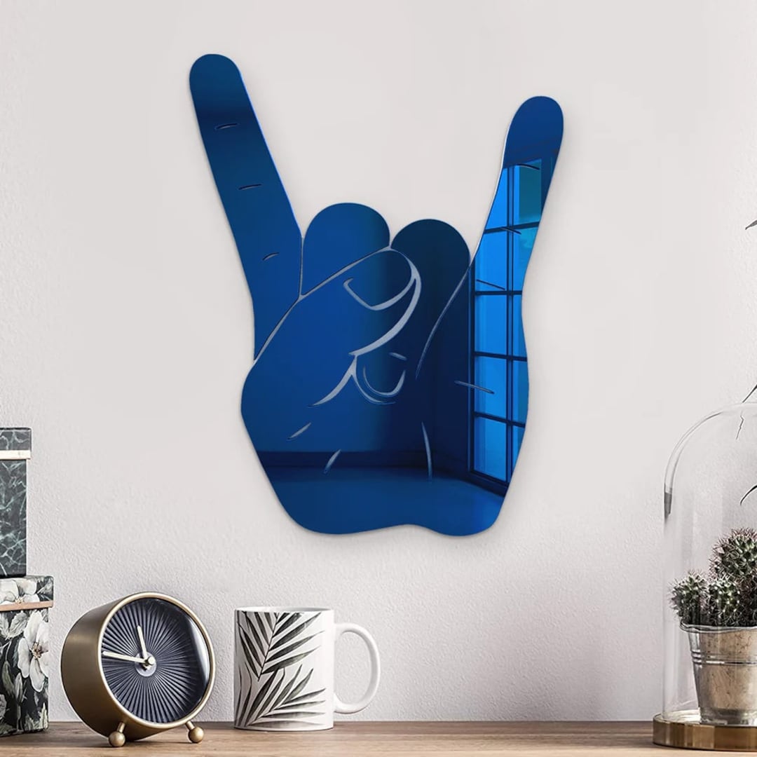 Rock on Sign Silhouette Wall Art, Office Wall Art, Music Room Mirror ...