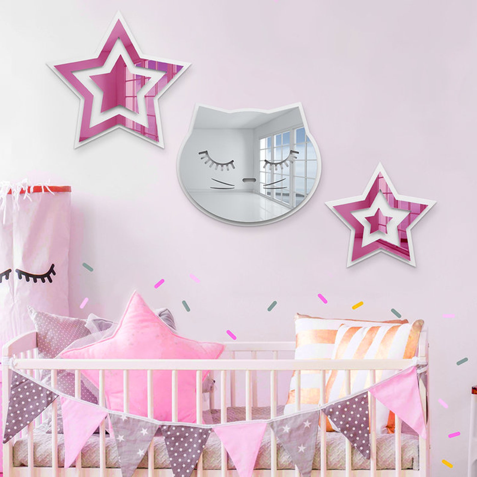 Acrylic Mirror Cat Wall Art Cat Shaped Mirror Cute - Etsy