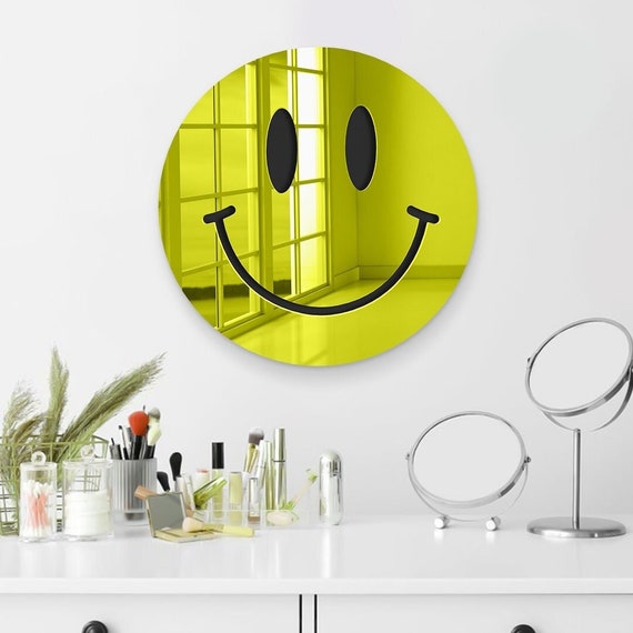 Happy Face 3D Mirror Wall Art Iconic Cool Decor Classic | Etsy