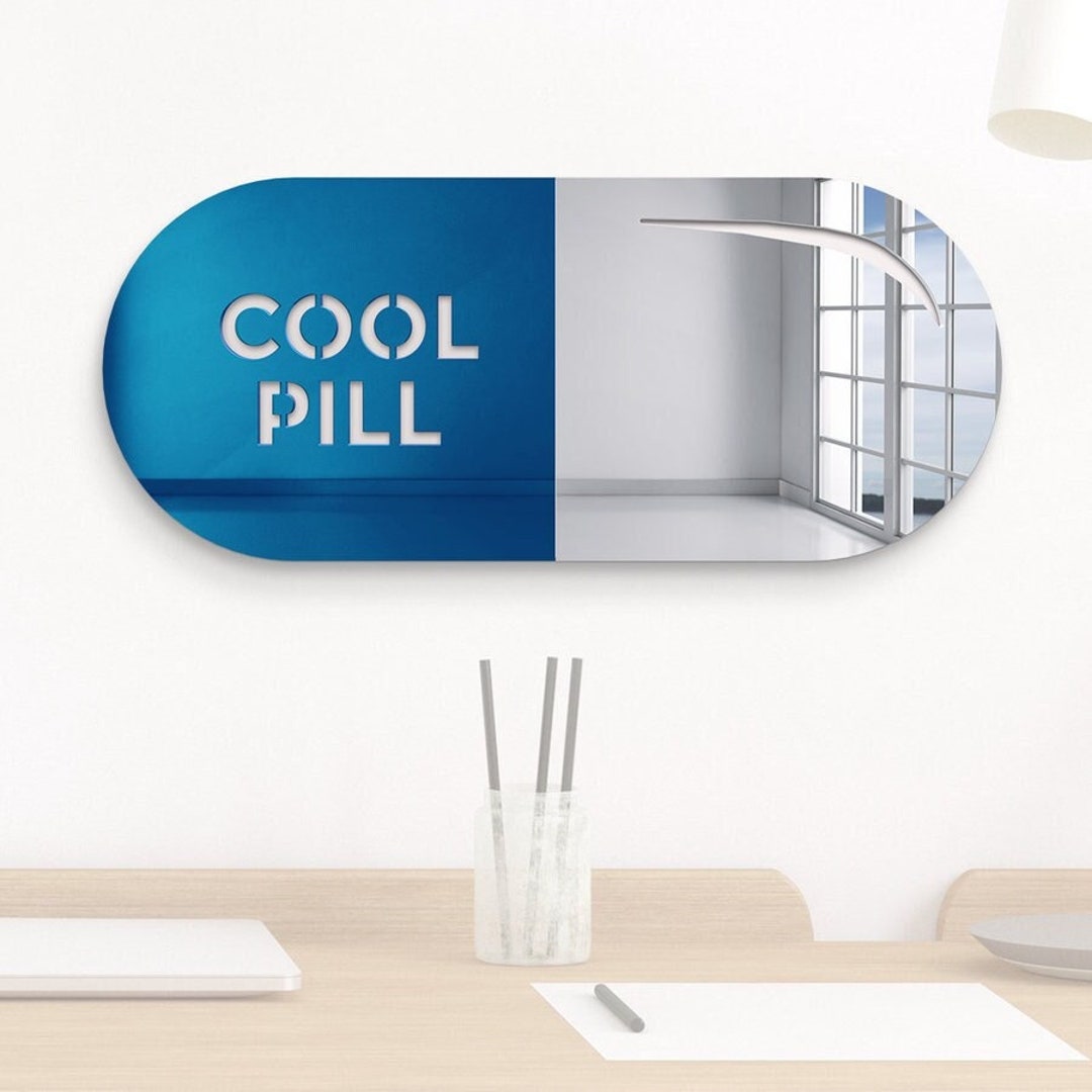 Cool Pill Wall Art Decor, Chill Pill Wall Art, Happy Pill Room Wall ...