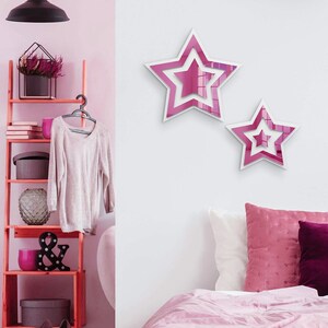 Set of 2 Acrylic Mirror Stars Wall Art, Fun Mirror Decor, Star Wall ...