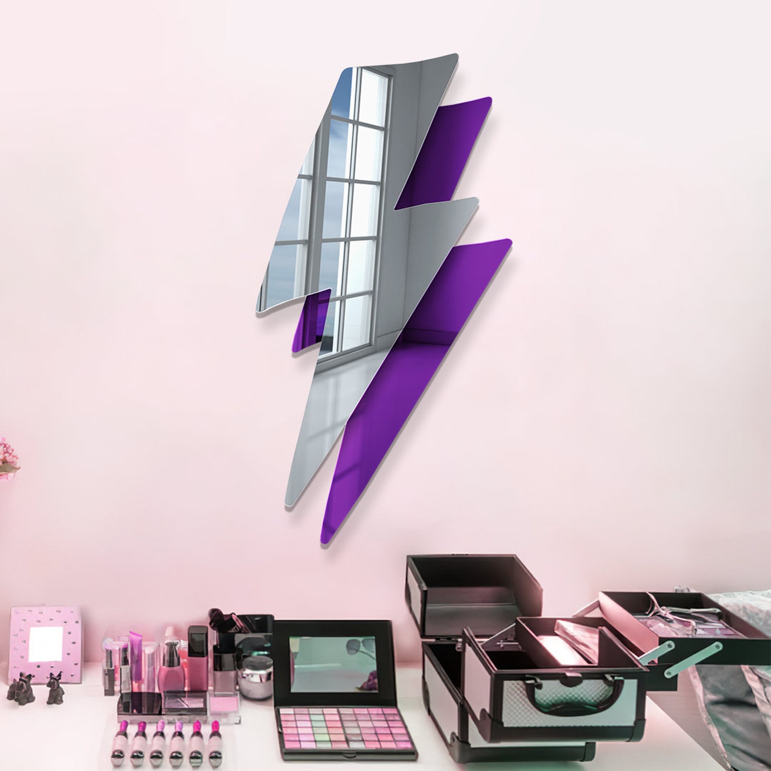 Lightning Bolt Acrylic Kids Wall Art Mirror Thunder Bolt | Etsy