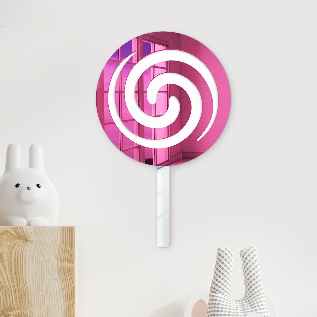 Swirly Pop Acrylic 3D Wall Art Mirror, Teen Room Wall Decor, Popsicle ...