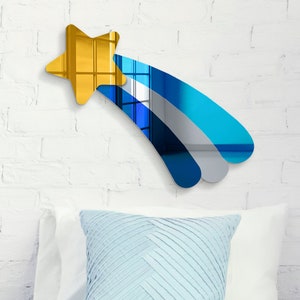Shooting Star Acrylic Mirror Wall Art, Eclectic Mirror, Wall Decor Star ...
