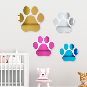 Paw Print Decorative Mirror Wall Art, Dog Paw Sign Wall Art, Cool ...