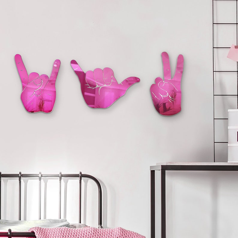 Set of 3 Hand Signs Wall Art Bundle Office Wall Art Cool - Etsy