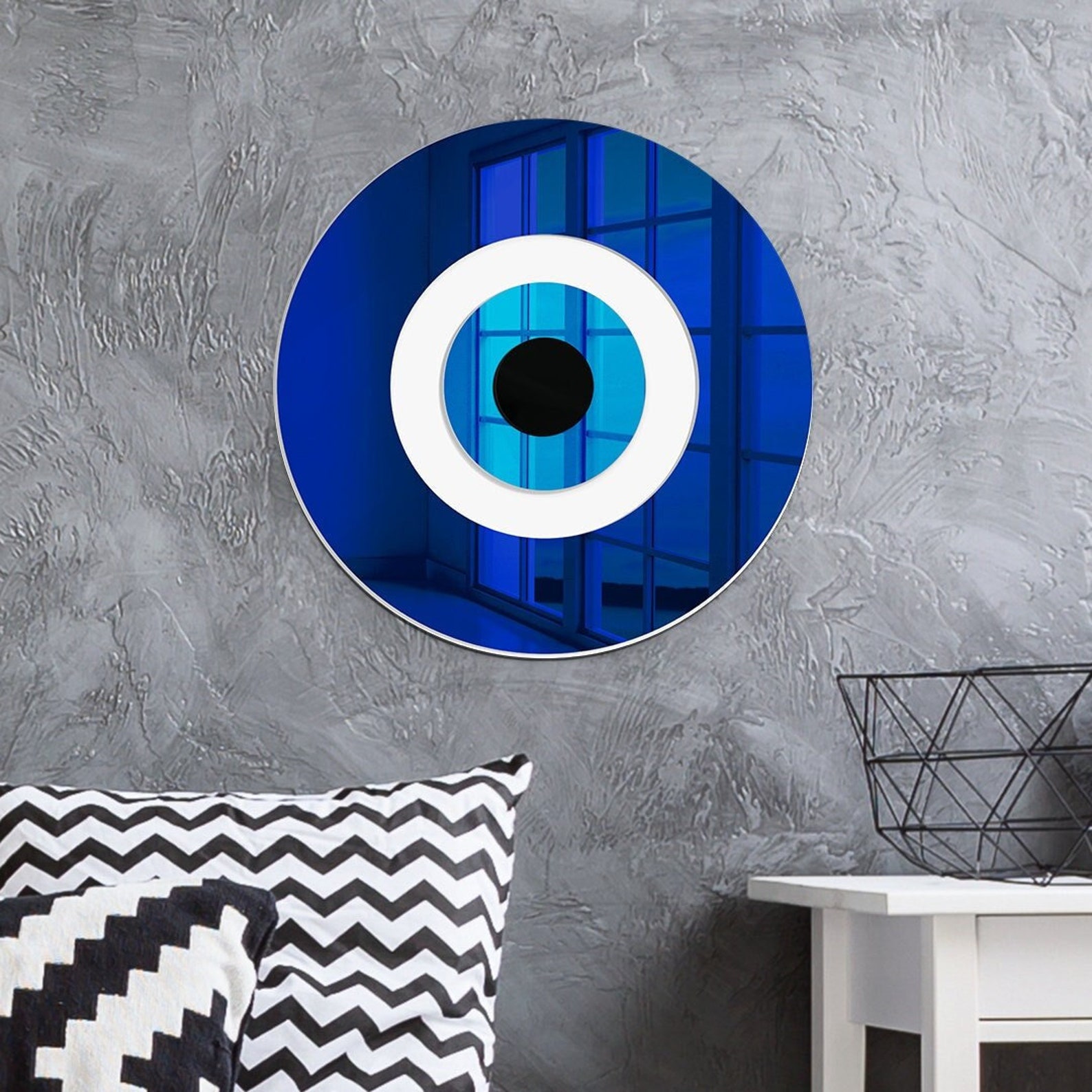 Mirror Minimalist Evil Eye Reflective Wall Art Evil Eye Home - Etsy