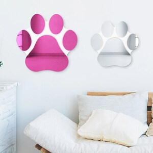 Paw Print Decorative Mirror Wall Art, Dog Paw Sign Wall Art, Cool ...